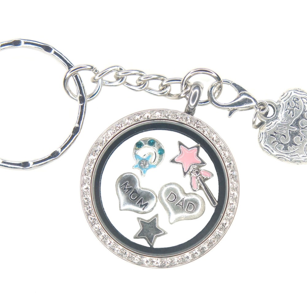 30mm crystal keyring